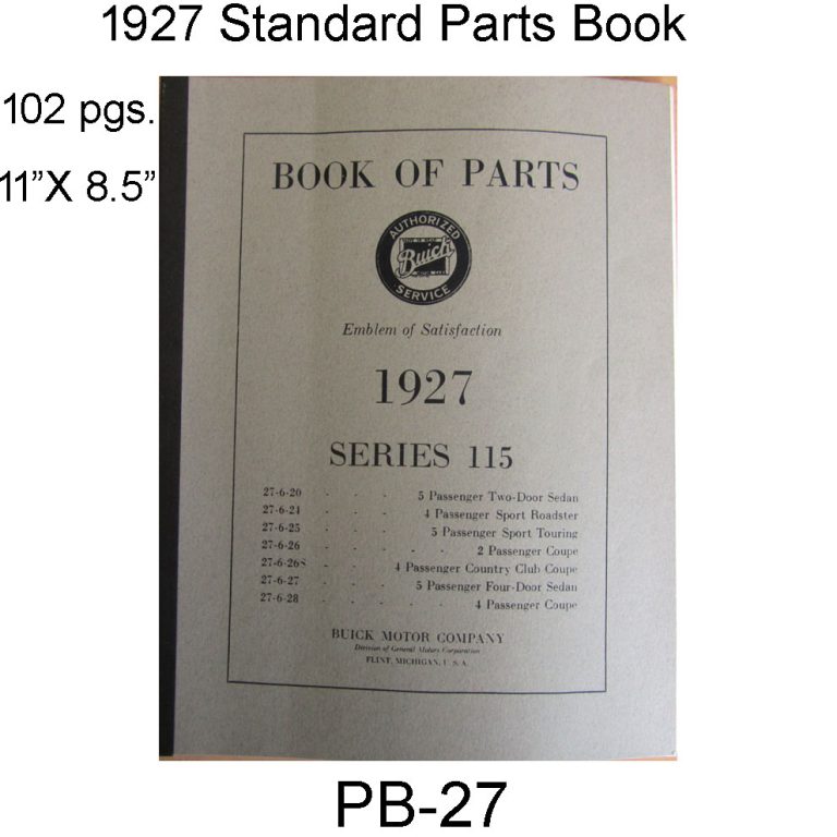 1927 Standard Parts Book Pb 27 Bob S Automobilia